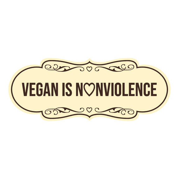Signs ByLITA Designer No Meat Sign (Ivory/Dark Brown) - Medium ...