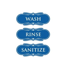 Wash Rinse Sanitize Signs