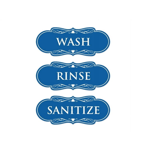 Wash Rinse Sanitize Signs