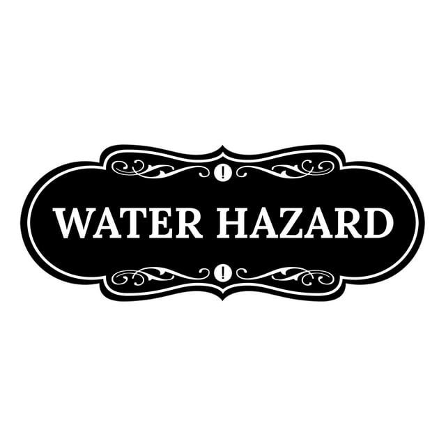 Signs ByLITA Designer Water Hazard Sign (Black) - Medium - Walmart.com