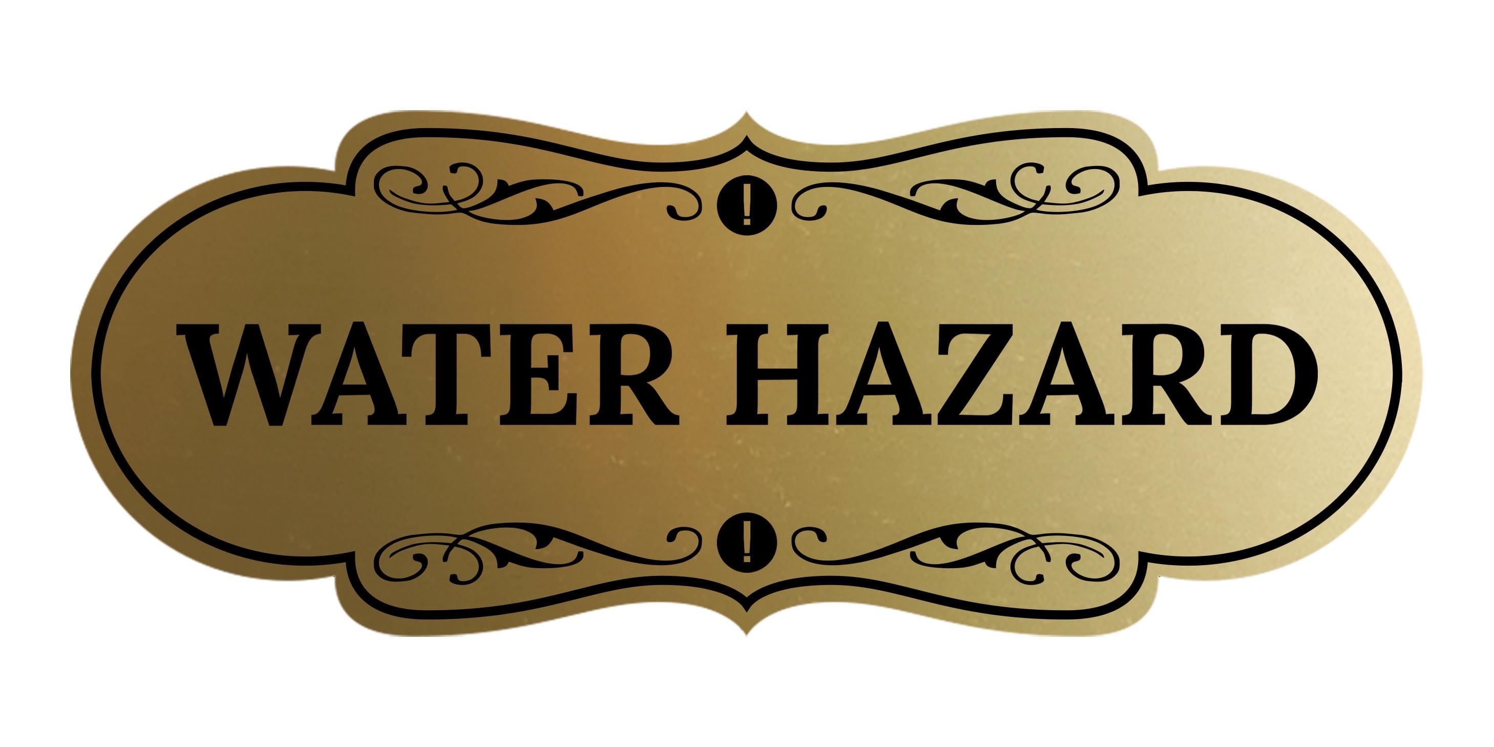 Signs ByLITA Designer Water Hazard Sign (Brushed Gold) - Large ...