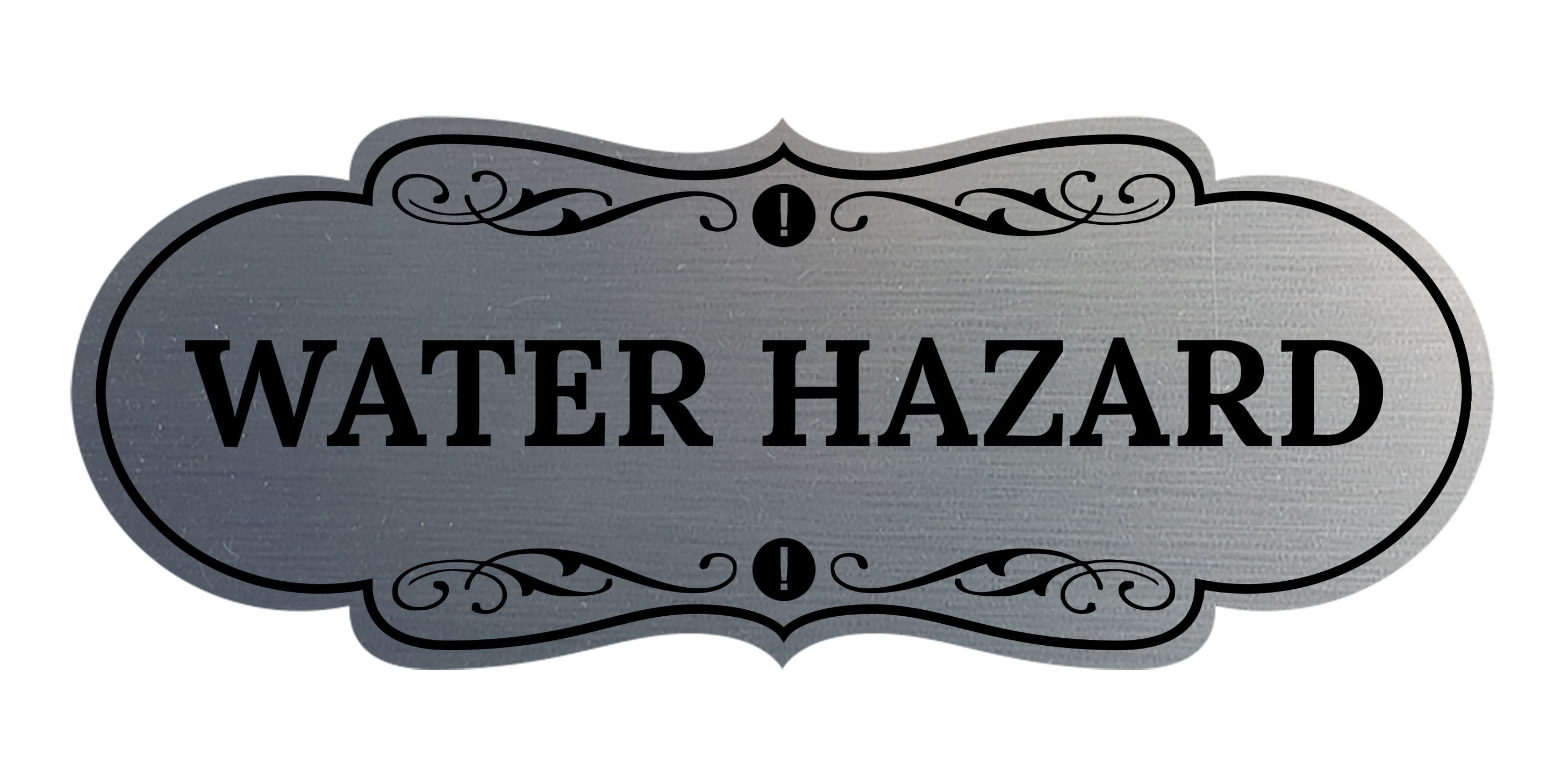 Signs ByLITA Designer Water Hazard Sign (Brushed Silver) - Large ...