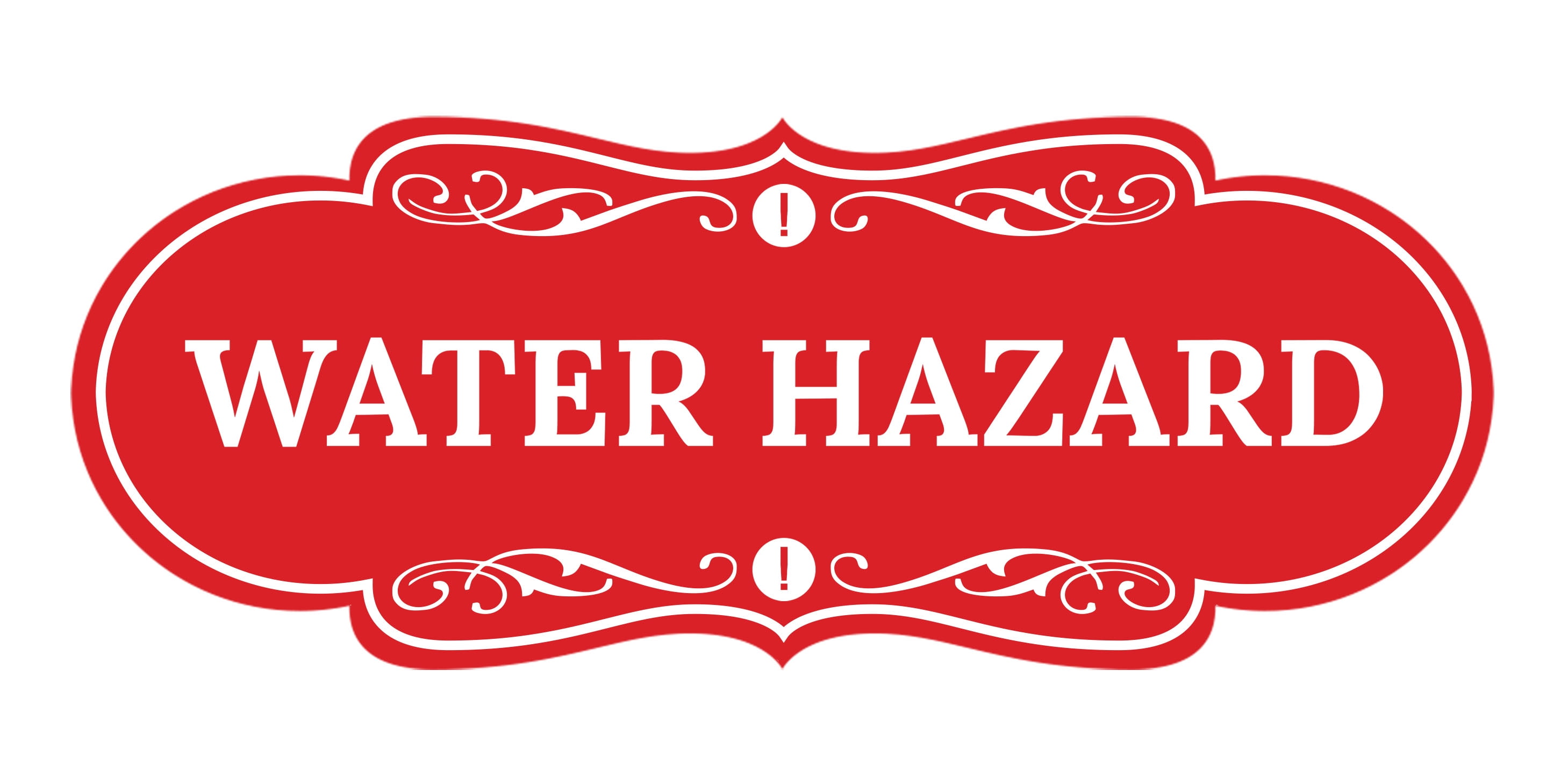 Signs ByLITA Designer Water Hazard Sign (Red) - Small - Walmart.com