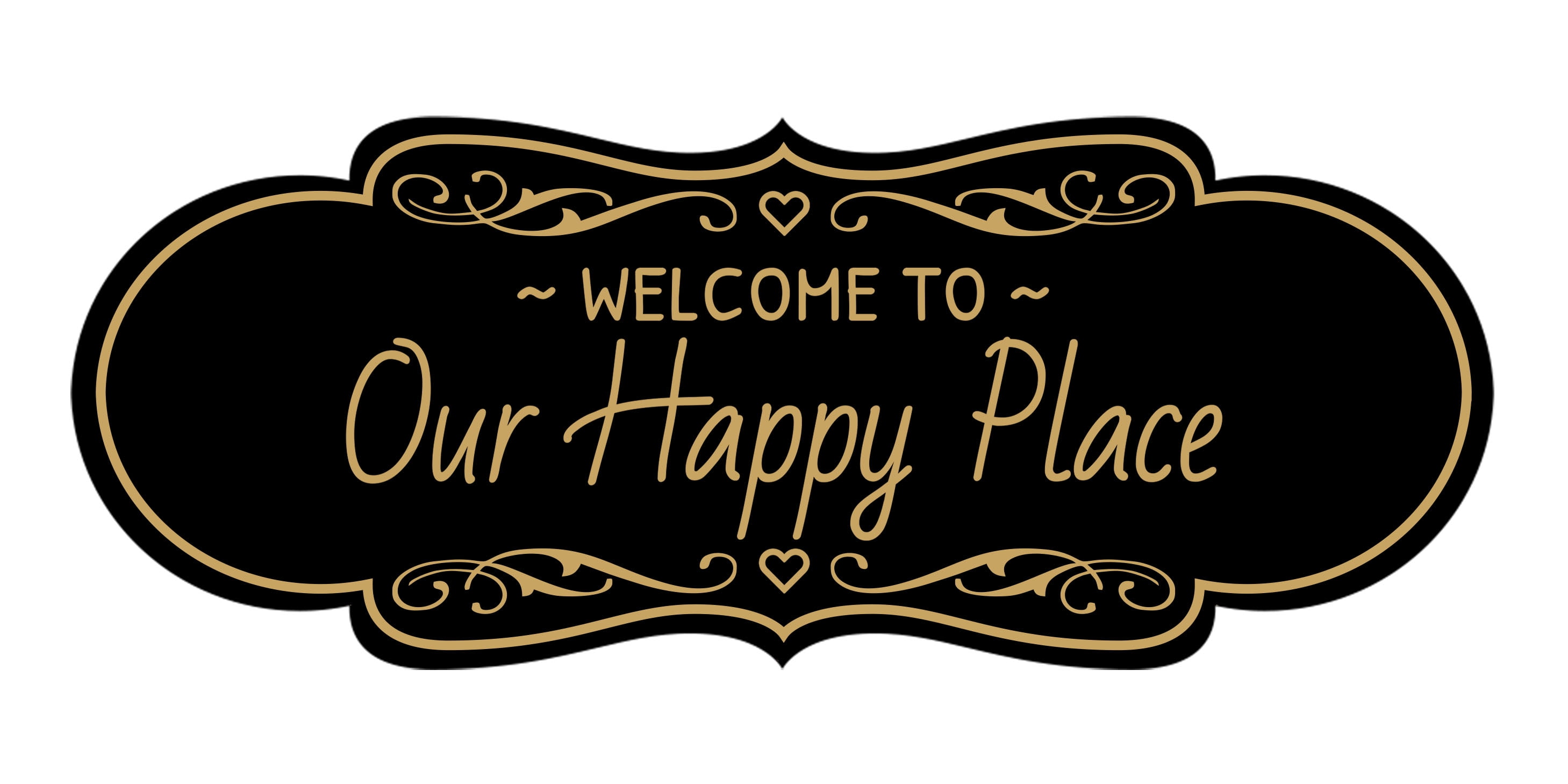 Signs ByLITA Designer Welcome to our Happy Place Durable ABS Plastic ...