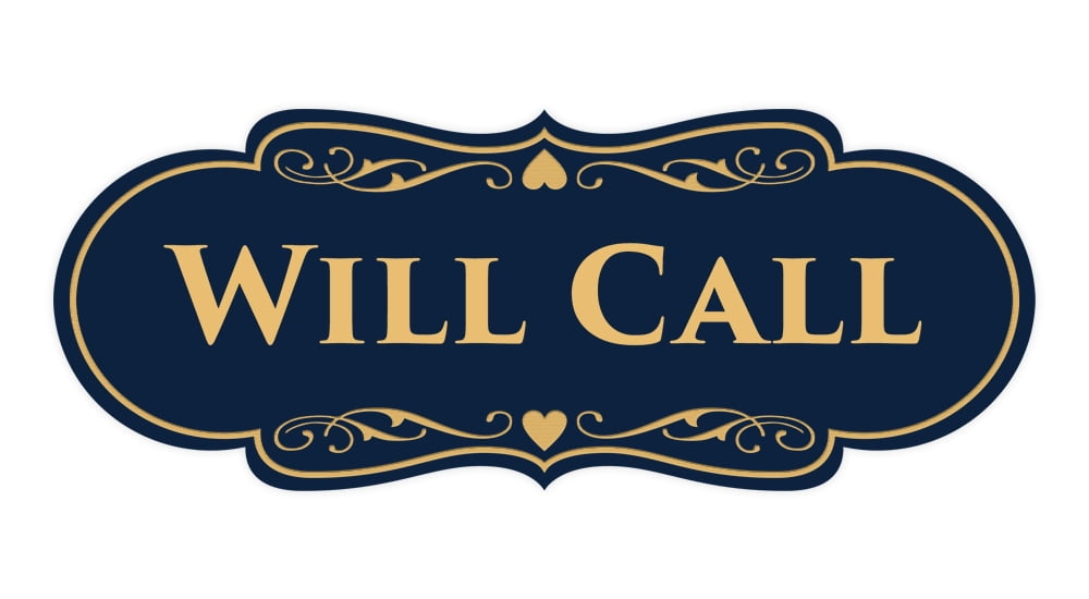Signs ByLITA Designer Will Call Sign (Navy Blue/Gold) - Medium ...