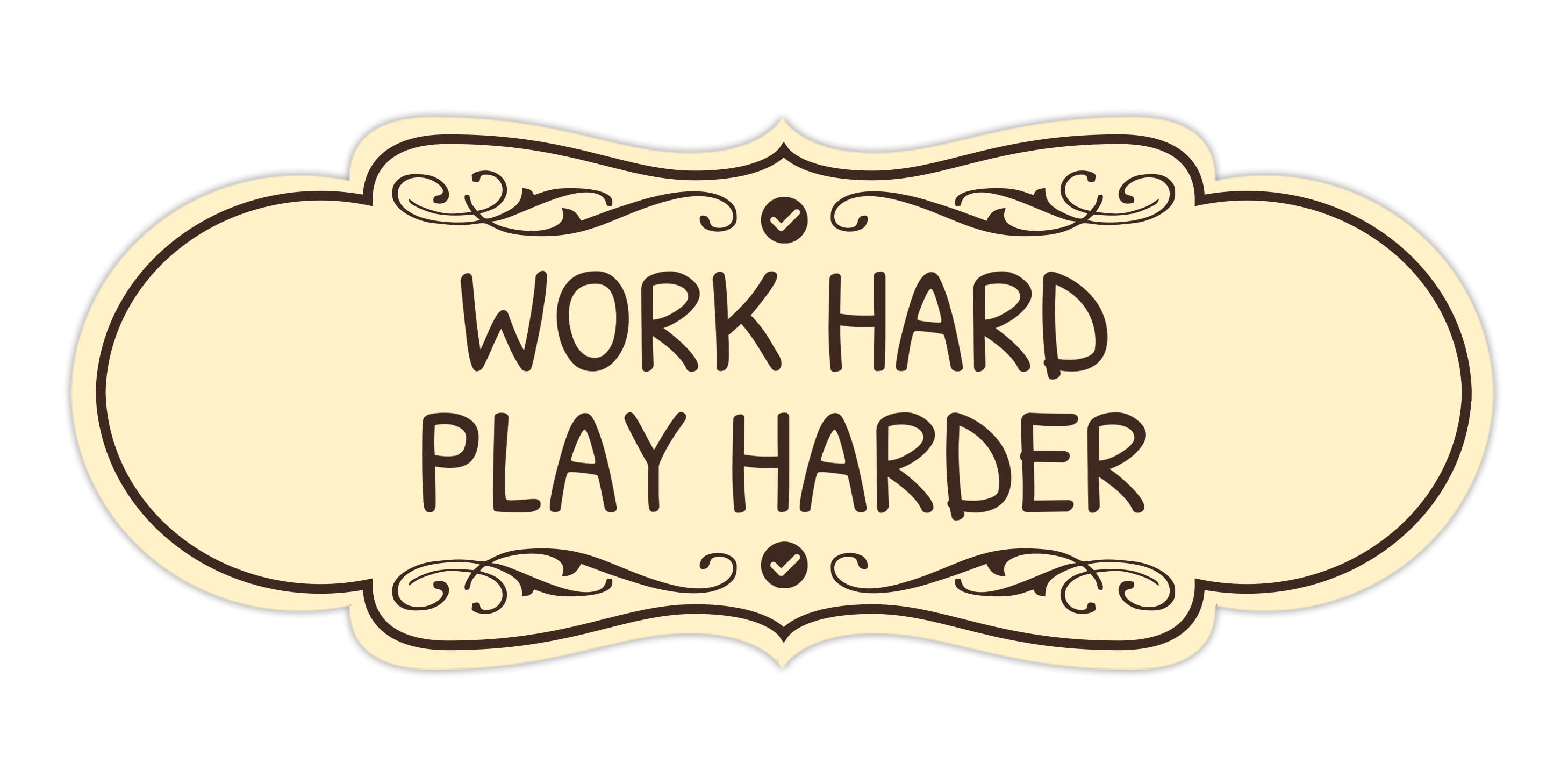 Signs ByLITA Designer Work Hard, Play Harder Durable ABS Plastic Laser ...