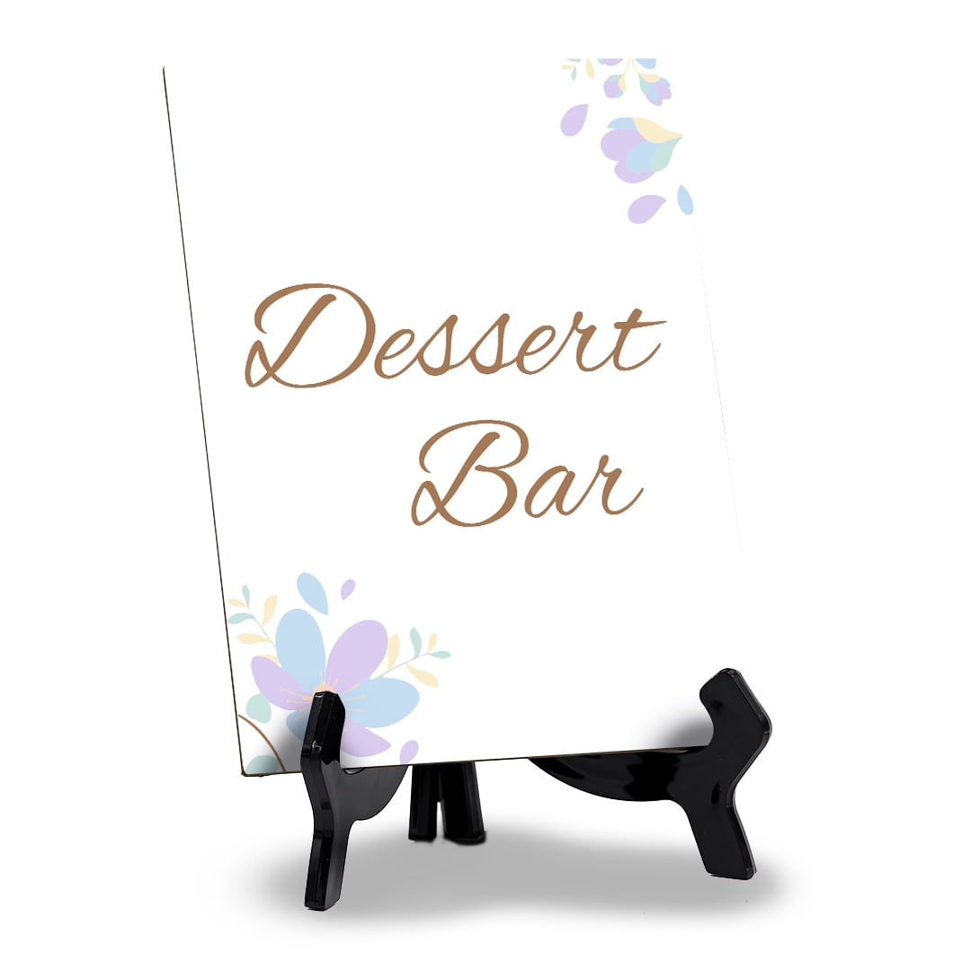 Signs ByLITA Dessert Bar 6x8" Lavender Flowers Table Sign With Acrylic ...