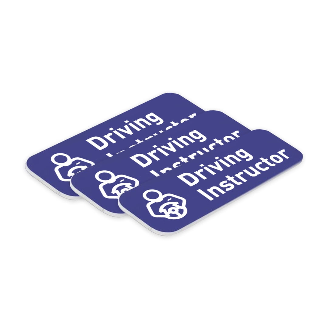 Signs ByLITA Driving Instructor Graphic 1 x 3" Name Tag/Badge, Blue, (3 ...