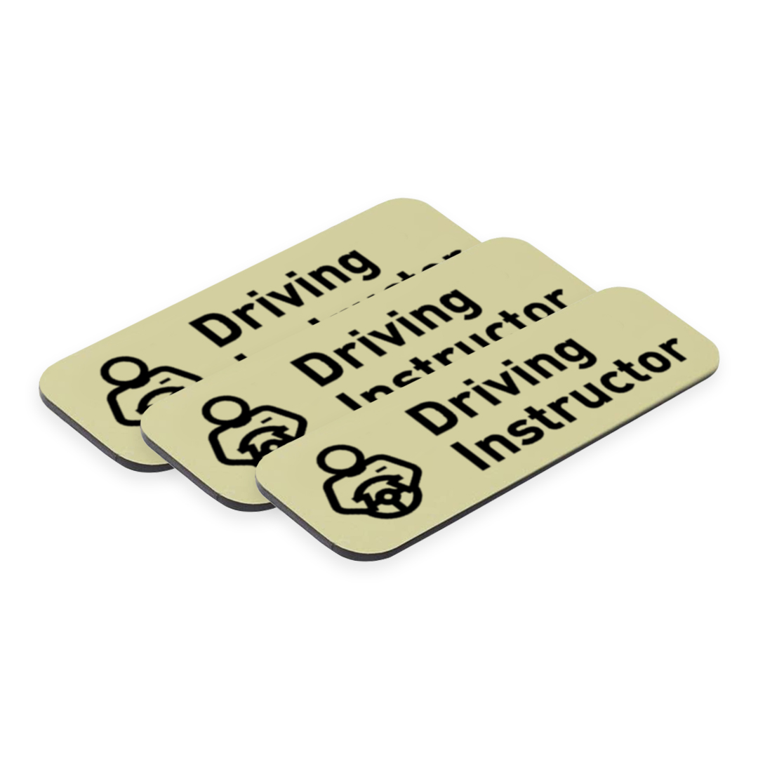 Signs ByLITA Driving Instructor Graphic 1 x 3" Name Tag/Badge, Brushed ...
