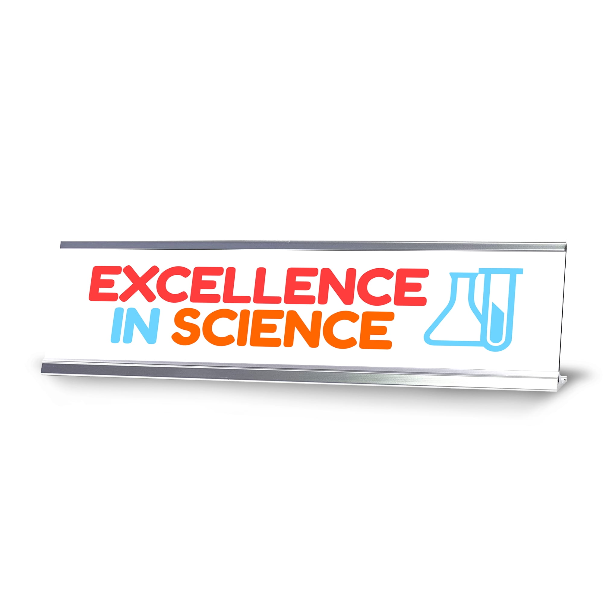 Signs ByLITA Excellence In Science Award, Silver Frame Desk Sign (2x8 ...