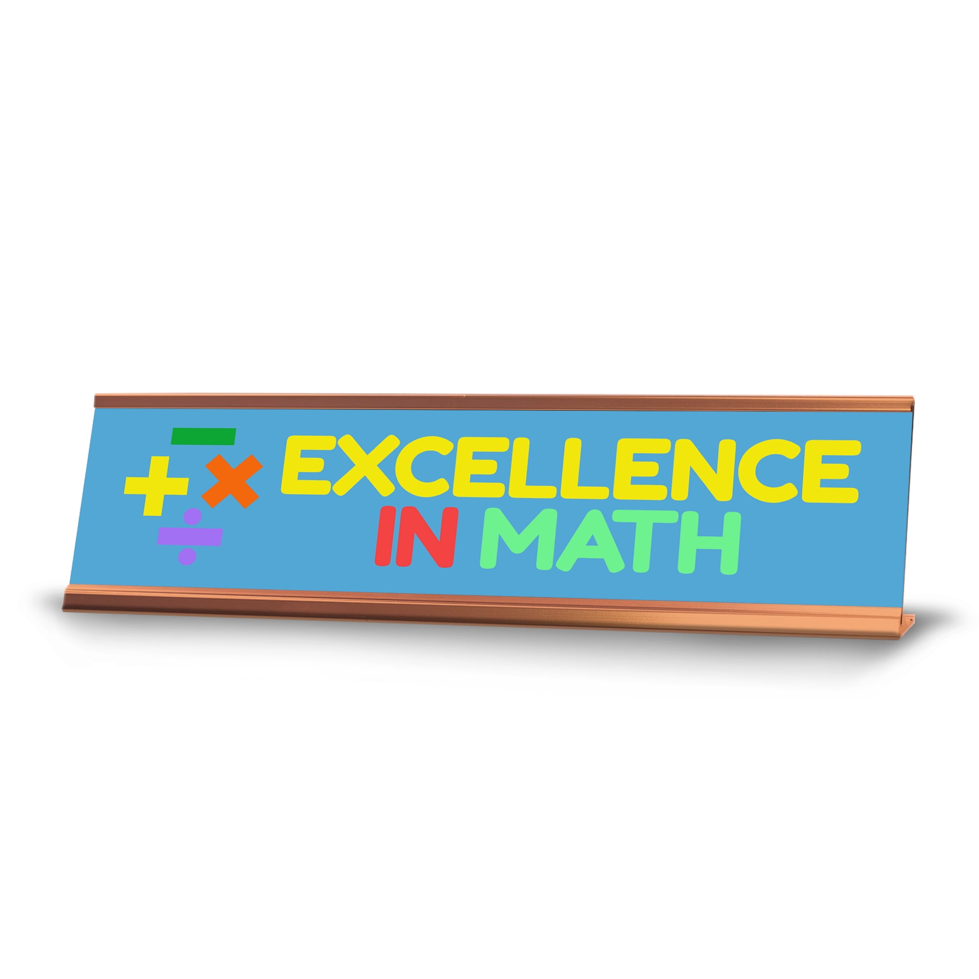 Signs ByLITA Excellence in Math Award, Gold Frame, Desk Sign (2x8 ...