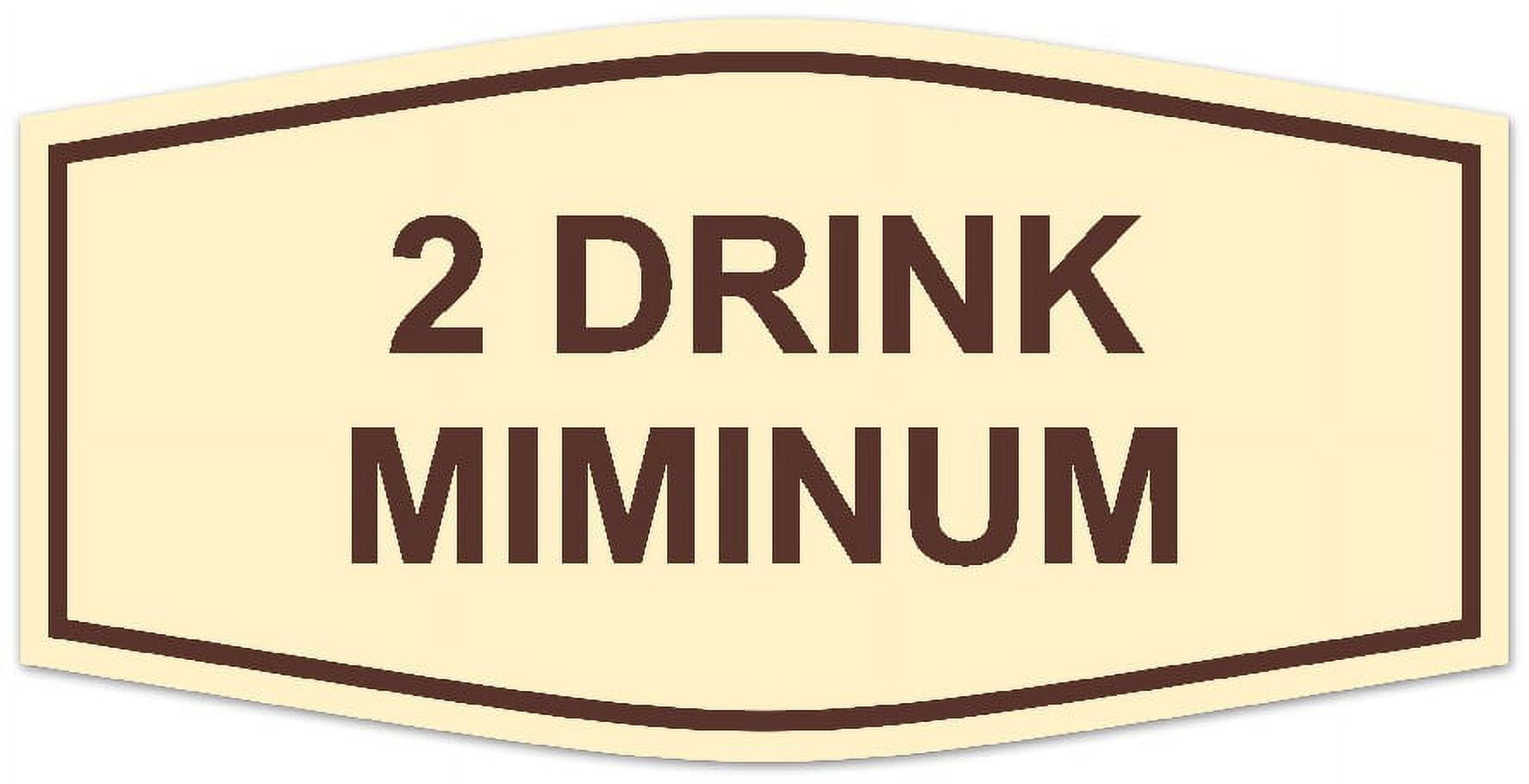 Signs ByLITA Fancy 2 Drink Minimum Sign - Laser-Engraved Lettering ...