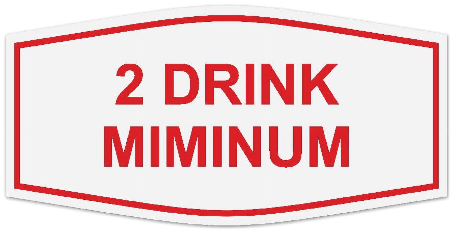 Signs ByLITA Fancy 2 Drink Minimum Sign - Laser-Engraved Lettering ...