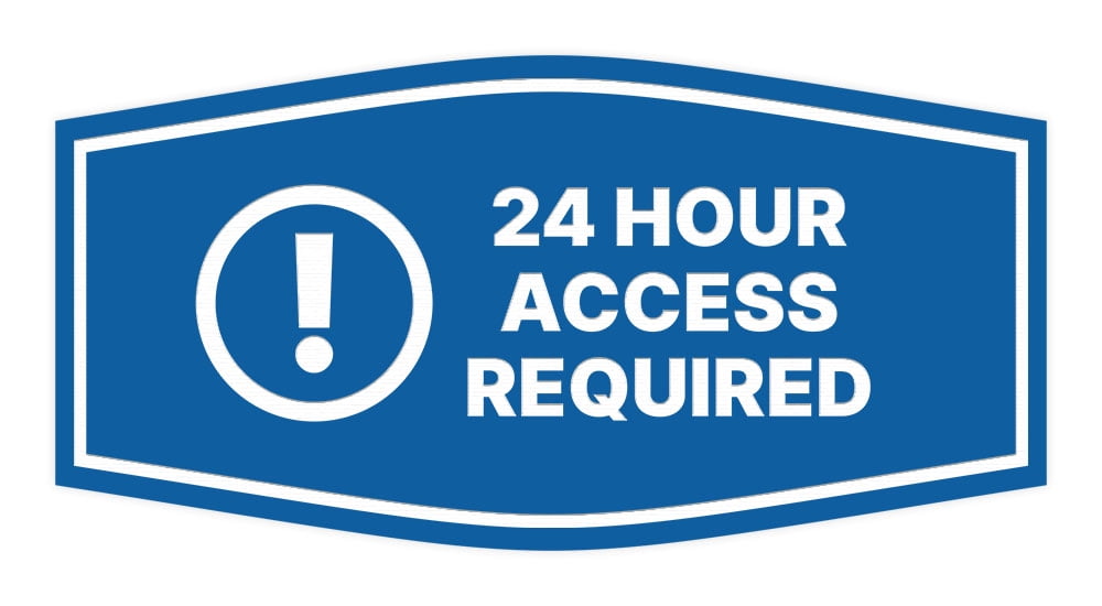 Signs ByLITA Fancy 24 hour Access Required Sign (Blue) - Small ...