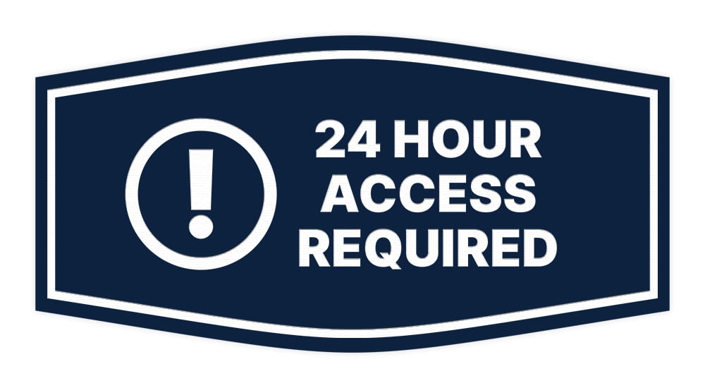 Signs ByLITA Fancy 24 hour Access Required Sign (Navy Blue / White ...