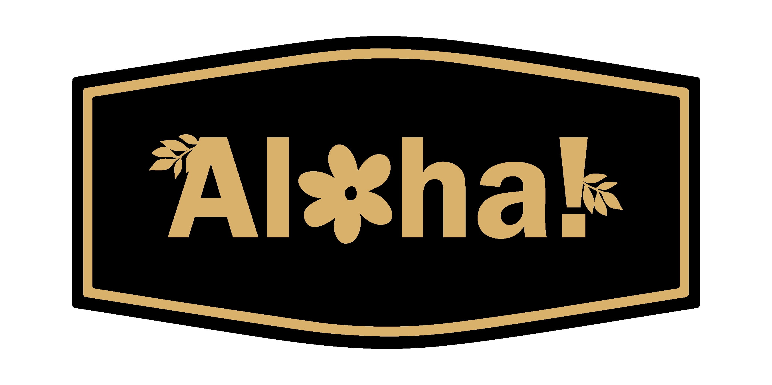 Signs ByLITA Fancy Aloha! Hawaiian Welcome Sign (Black /Gold) - Small ...