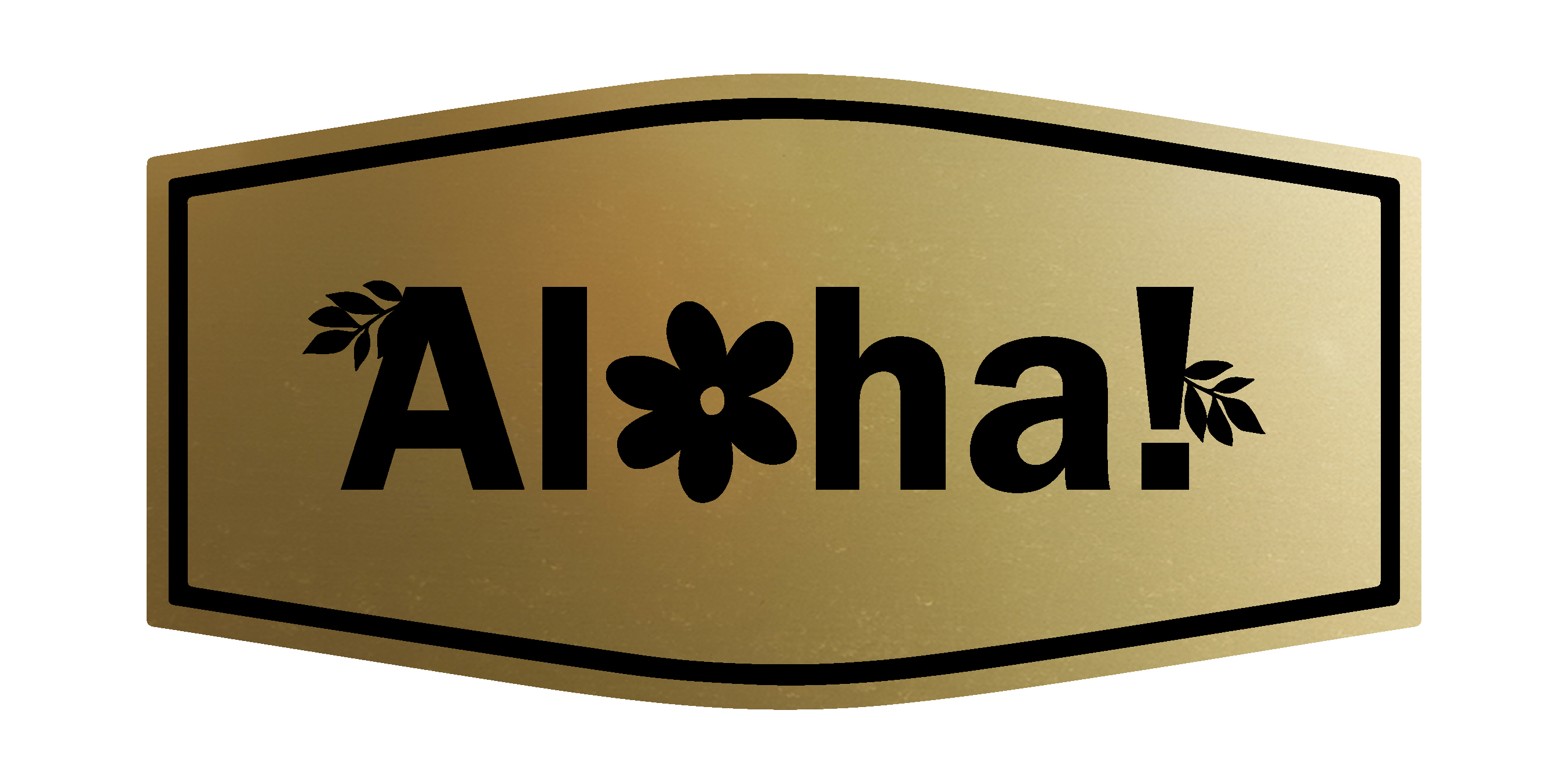 Signs ByLITA Fancy Aloha! Hawaiian Welcome Sign (Brushed Gold) - Small ...