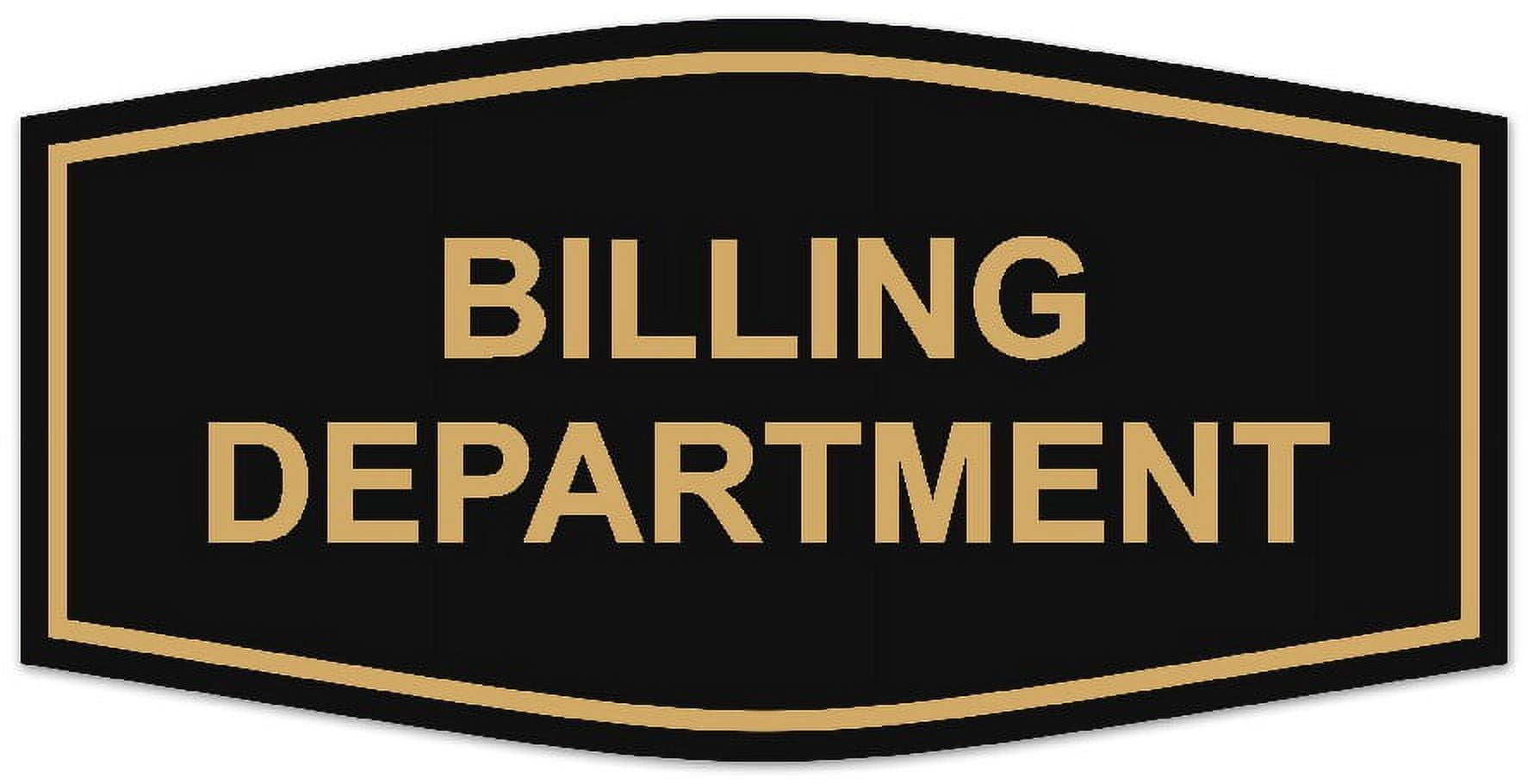 Signs ByLITA Fancy Billing Department Sign - Laser-Engraved Lettering ...