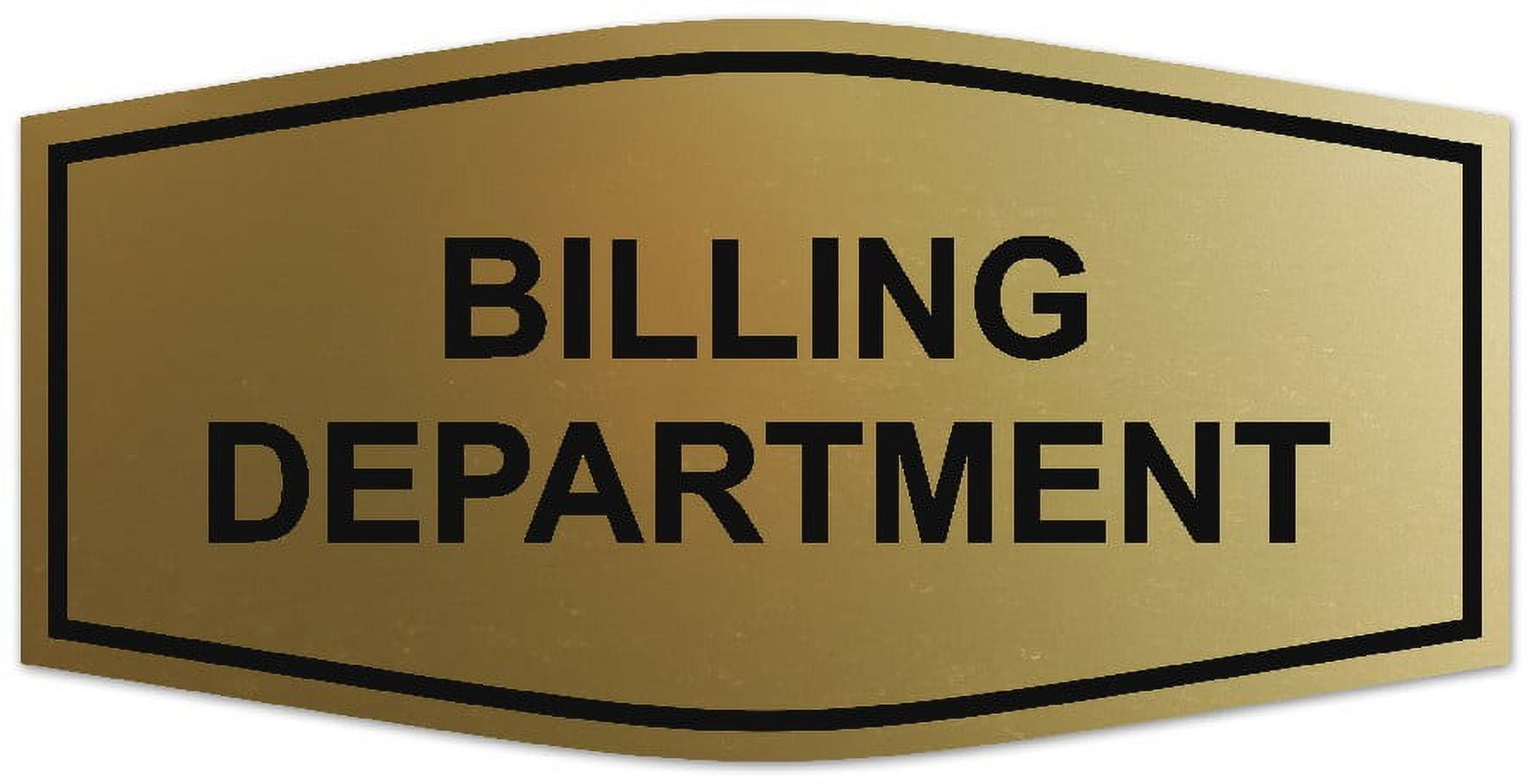 Signs ByLITA Fancy Billing Department Sign - Laser-Engraved Lettering ...