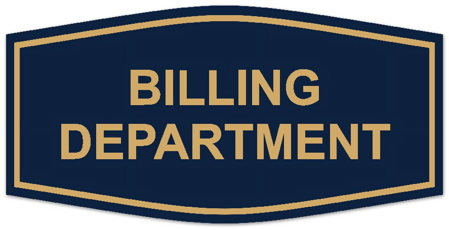 Signs ByLITA Fancy Billing Department Sign - Laser-Engraved Lettering ...