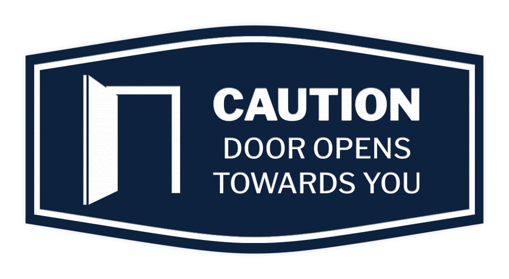 Signs ByLITA Fancy Caution Door Opens Towards You Sign (Navy Blue ...