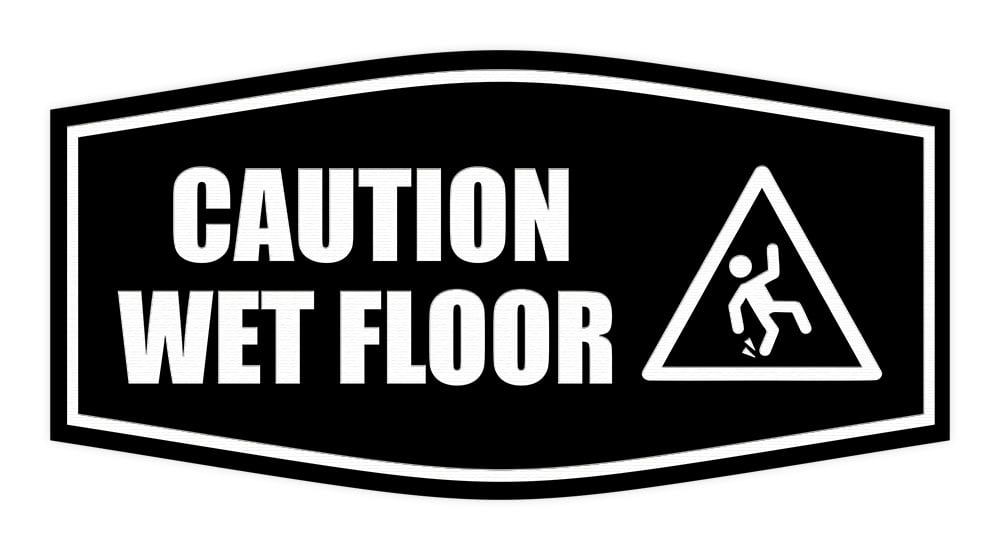 Signs ByLITA Fancy Caution Wet Floor Durable ABS Plastic Laser Engraved ...