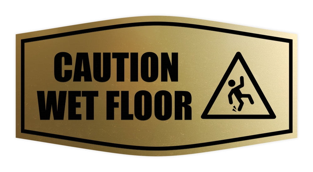 Signs ByLITA Fancy Caution Wet Floor Durable ABS Plastic Laser Engraved ...
