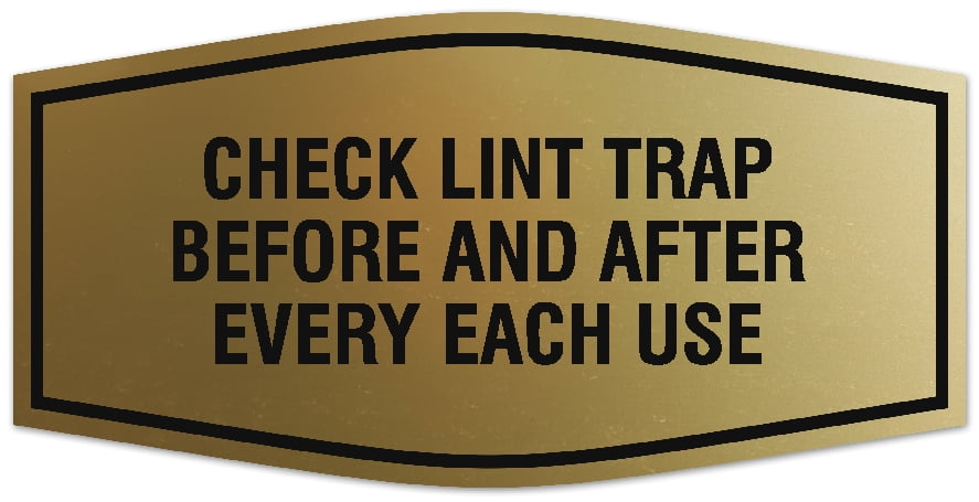 Signs ByLITA Fancy Check lint trap Sign - Laser-Engraved Lettering ...