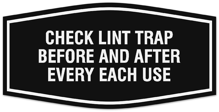Signs ByLITA Fancy Check lint trap Sign - Laser-Engraved Lettering ...