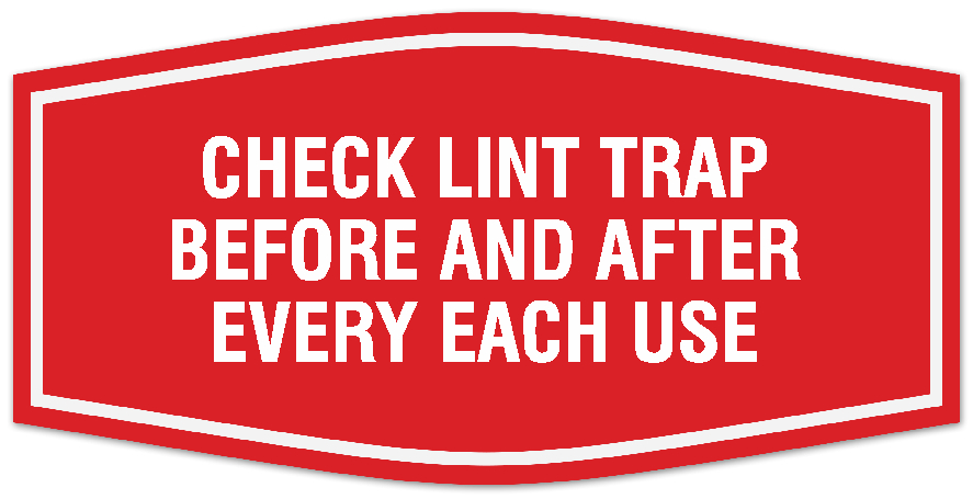 Signs ByLITA Fancy Check lint trap Sign - Laser-Engraved Lettering ...