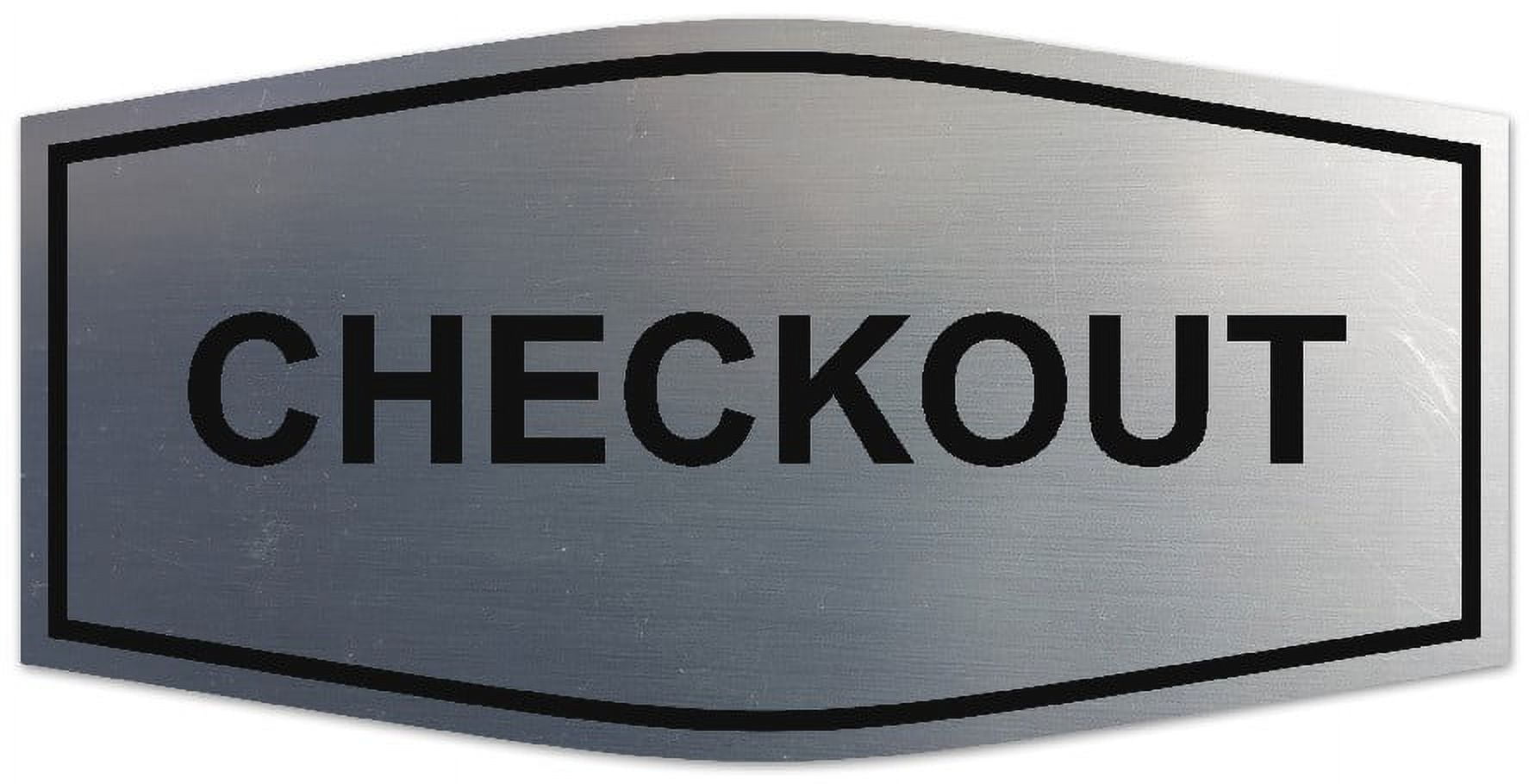 Signs ByLITA Fancy Checkout Sign - Laser-Engraved Lettering | Durable ABS Plastic | Vibrant ...