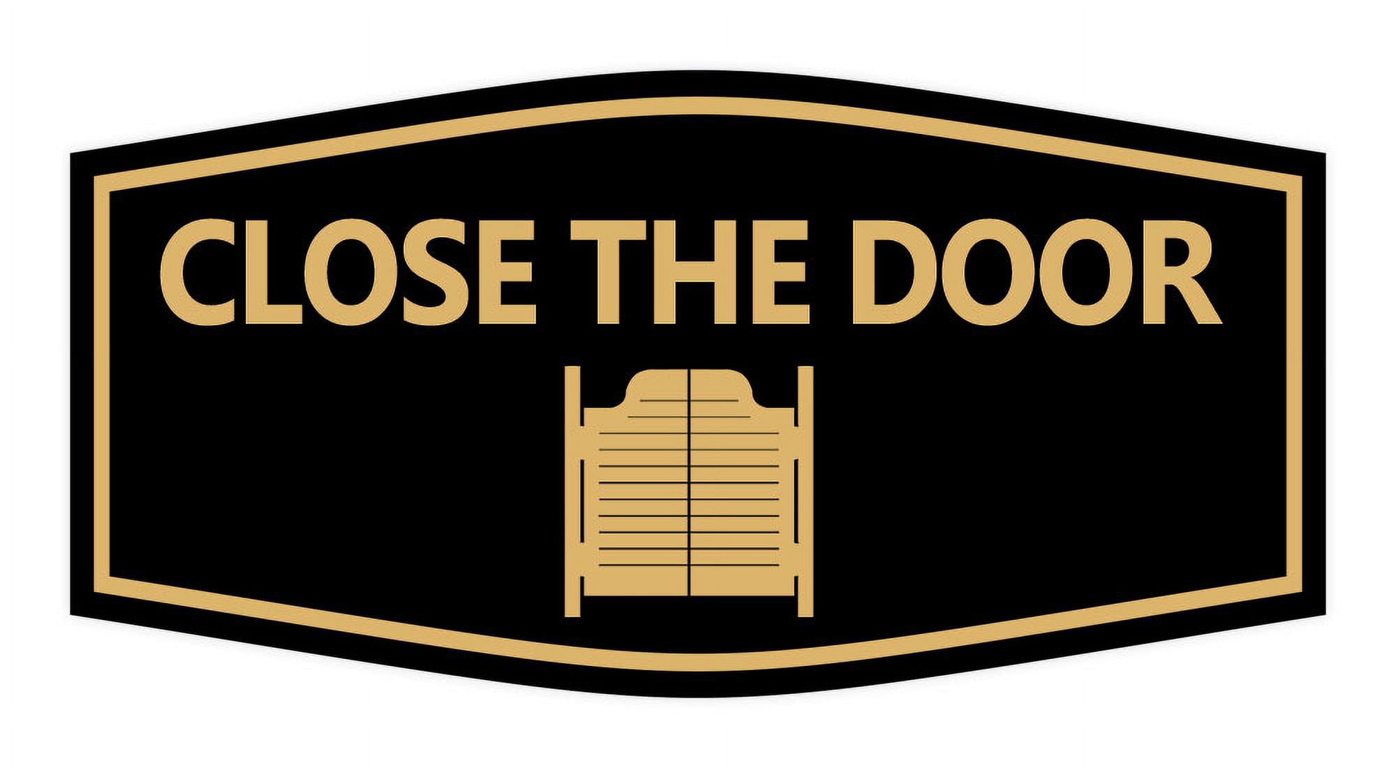 Signs ByLITA Fancy Close the Door, Horses Plastic Sign (Black Gold ...