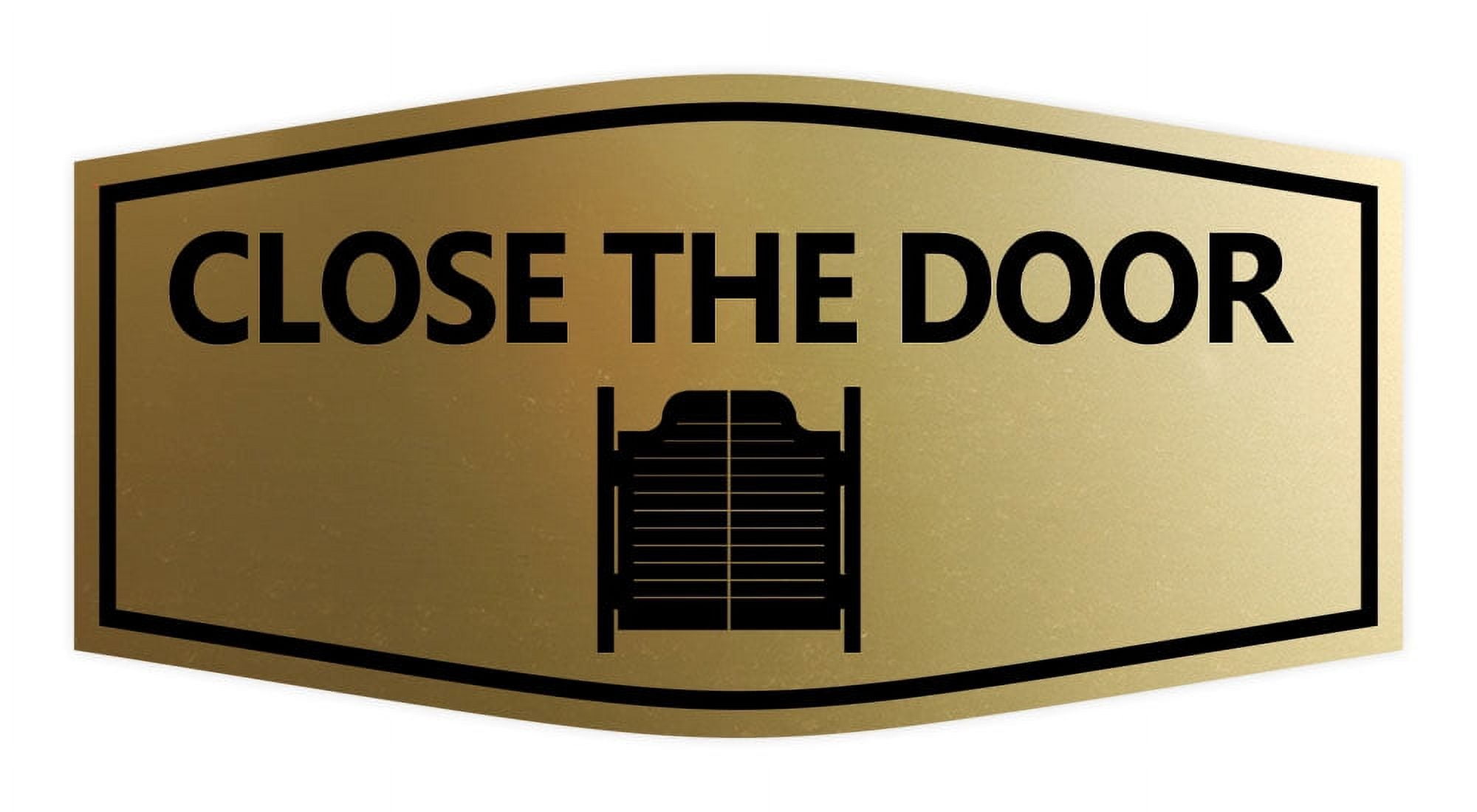 Signs ByLITA Fancy Close the Door, Horses Plastic Sign (Brushed Gold ...