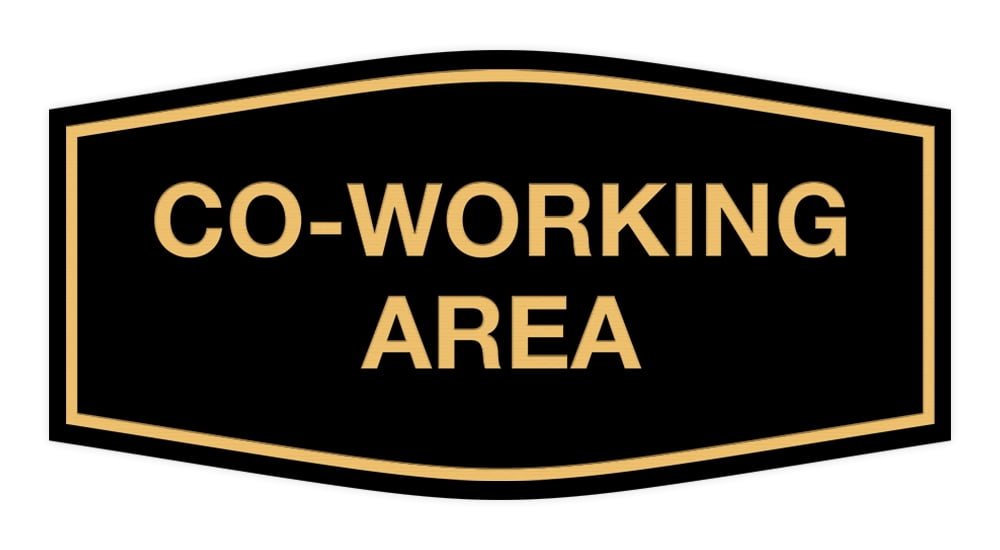 Signs ByLITA Fancy Co-Working Area Sign (Black Gold) - Large - Walmart.com