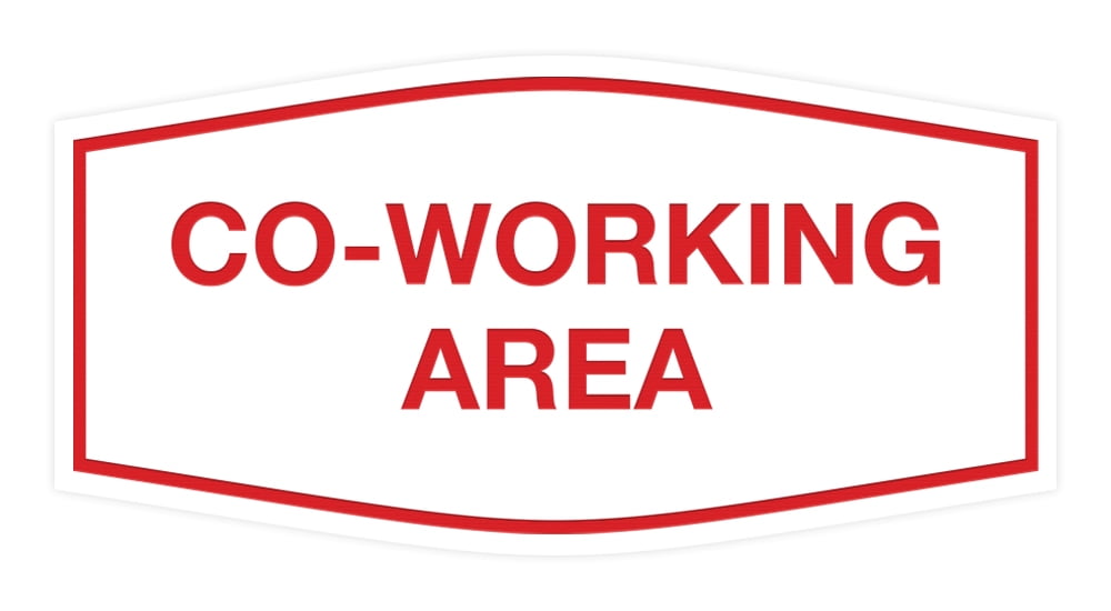 Signs ByLITA Fancy Co-Working Area Sign (White/Red) - Large - Walmart.com