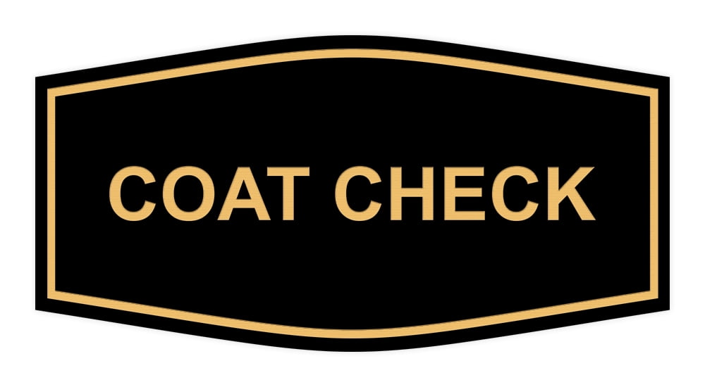 Signs ByLITA Fancy Coat Check Sign (Black /Gold) - Small - Walmart.com