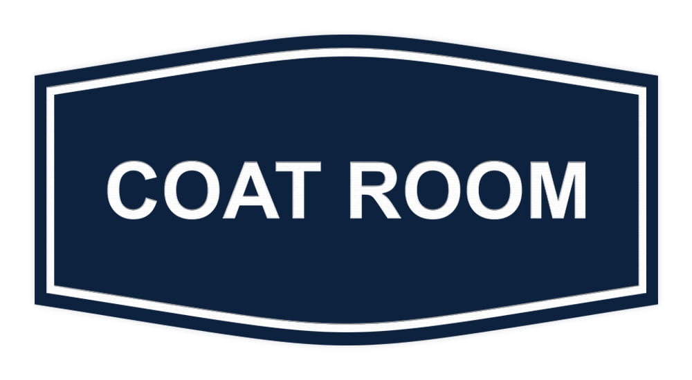 Signs ByLITA Fancy Coat Room Sign (Navy Blue / White) - Small - Walmart.com