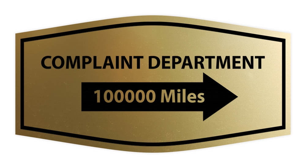 Signs ByLITA Fancy Complaint Dept. 100000 Miles Arrow Funny Office Sign ...