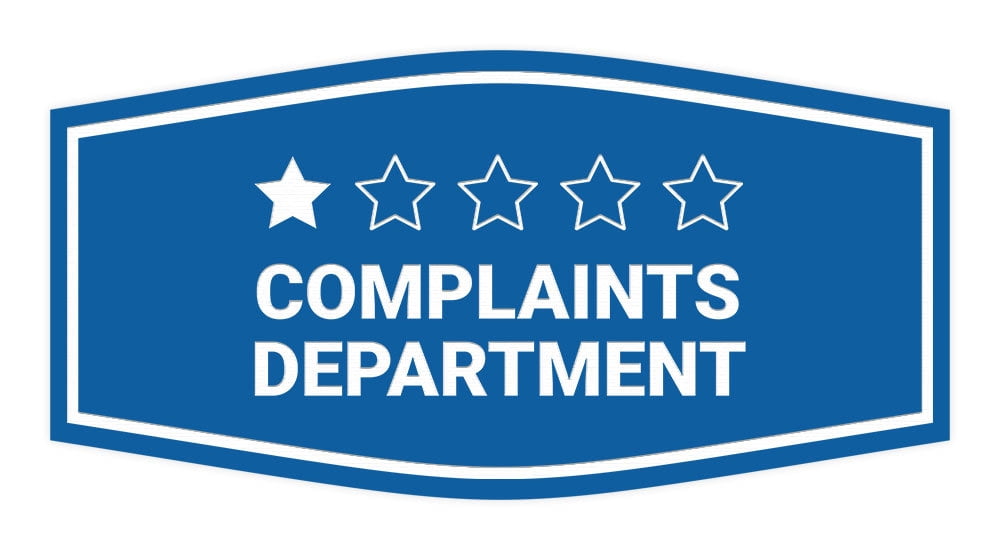 Signs ByLITA Fancy Complaints Department Funny Office Sign (Blue ...