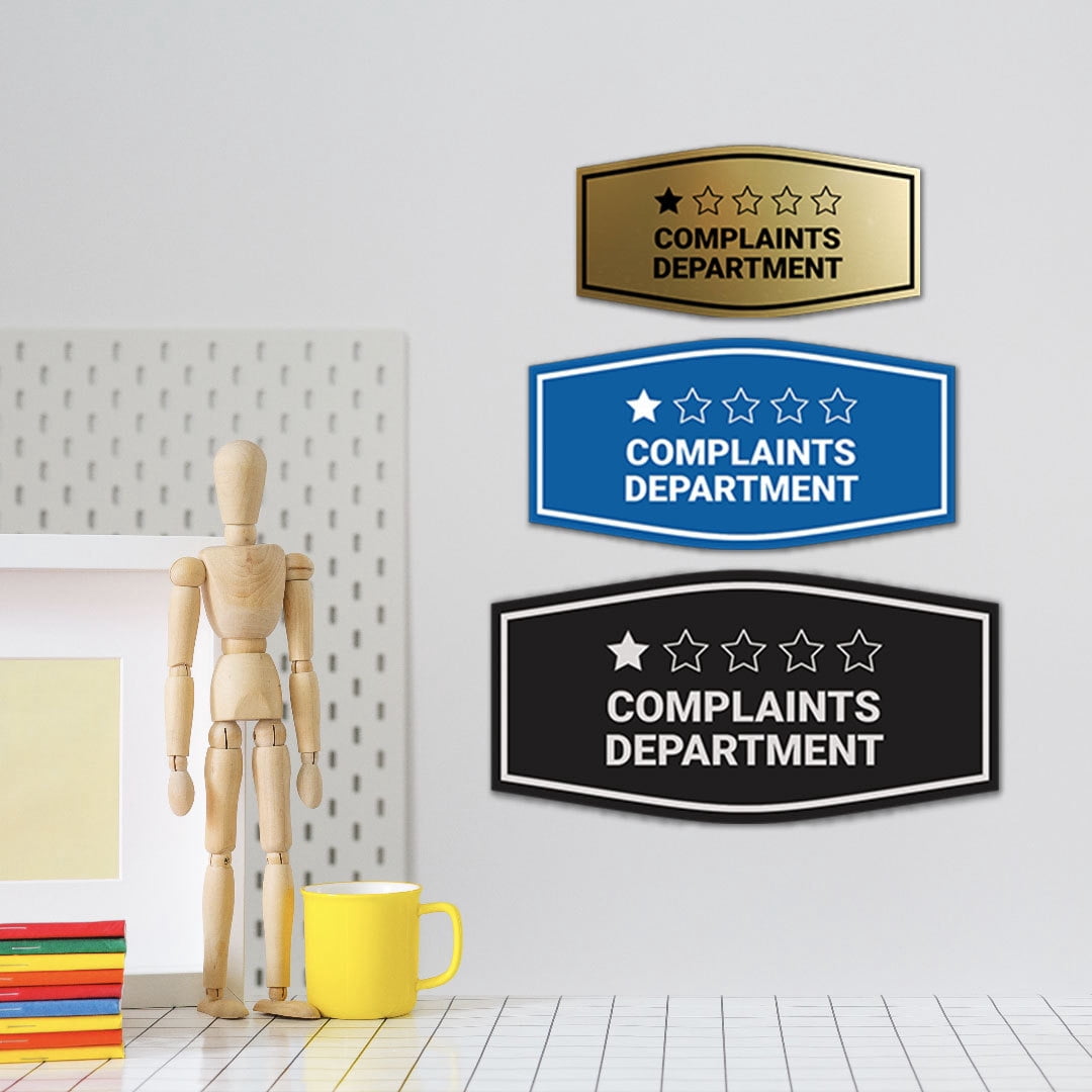 Signs ByLITA Fancy Complaints Department Funny Office Sign (Brushed ...