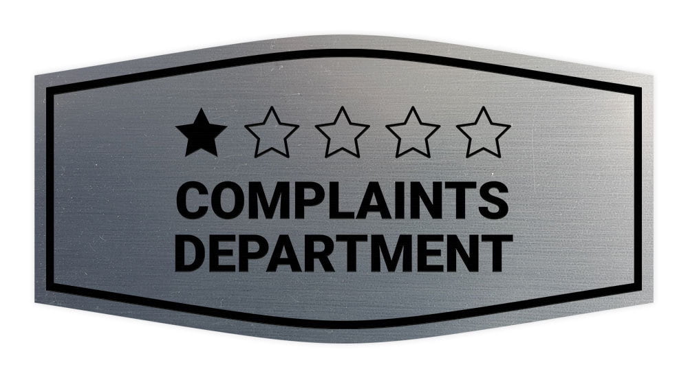 Signs ByLITA Fancy Complaints Department Funny Office Sign (Brushed ...