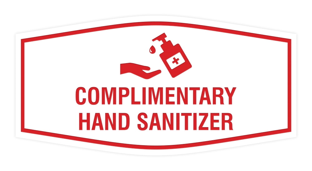 Signs ByLITA Fancy Complimentary Hand Sanitizer Sign (White/Red ...