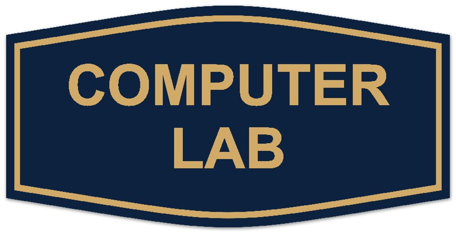 Signs ByLITA Fancy Computer Lab Sign - Laser-Engraved Lettering ...