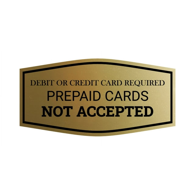 Signs ByLITA Fancy Debit Or Credit Card Required. Prepaid Cards Not ...