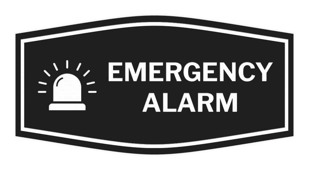 Signs ByLITA Fancy Emergency Alarm Sign (Black) - Large - Walmart.com