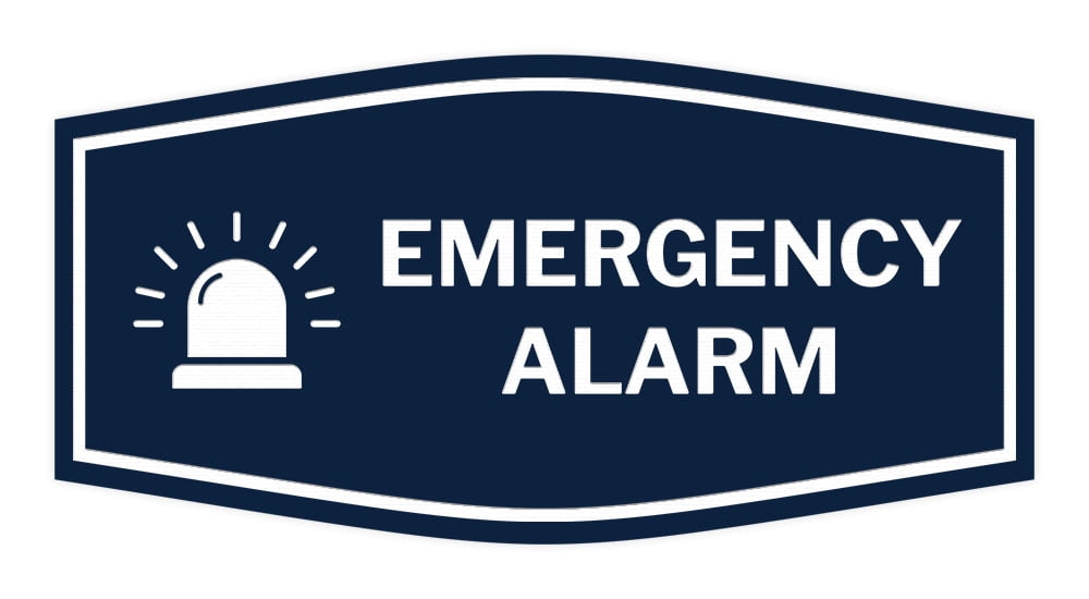 Signs ByLITA Fancy Emergency Alarm Sign (Navy Blue / White) - Large ...