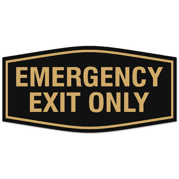 Signs ByLITA Fancy Emergency exit only Sign - Laser-Engraved Lettering ...