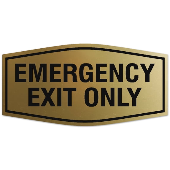 Signs ByLITA Fancy Emergency exit only Sign - Laser-Engraved Lettering ...