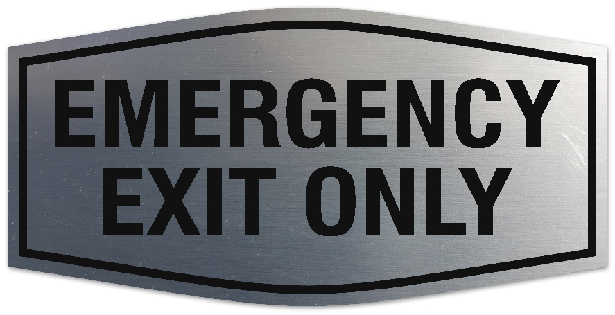Signs ByLITA Fancy Emergency exit only Sign - Laser-Engraved Lettering ...