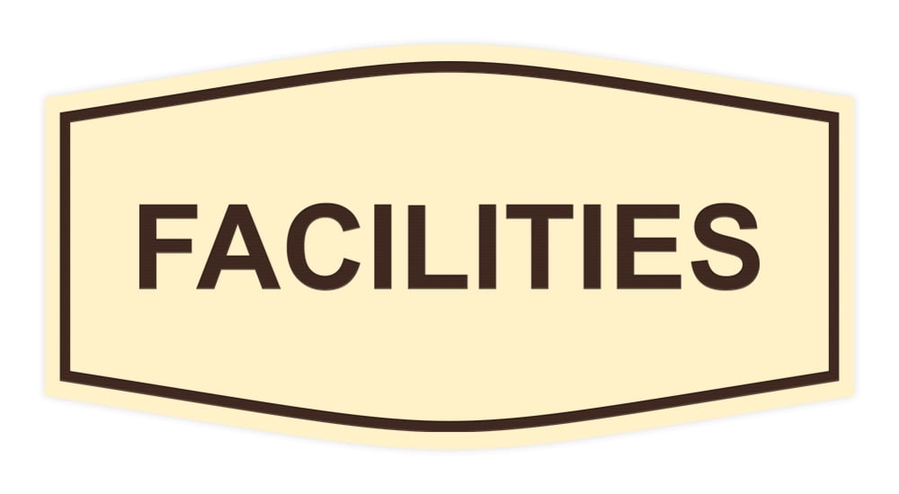 Signs ByLITA Fancy Facilities Sign (Ivory/Dark Brown) - Medium ...